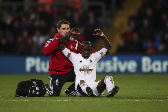 Modou Barrow Swansea City Goes Down Editorial Stock Photo - Stock Image ...