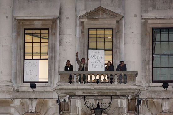Squatters Hold Sign Homeless Strike Back Editorial Stock Photo - Stock ...