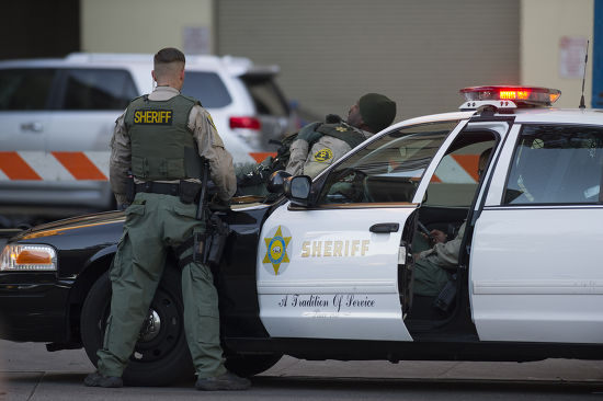 Lapd Police Officers Stand Guard During Editorial Stock Photo - Stock ...
