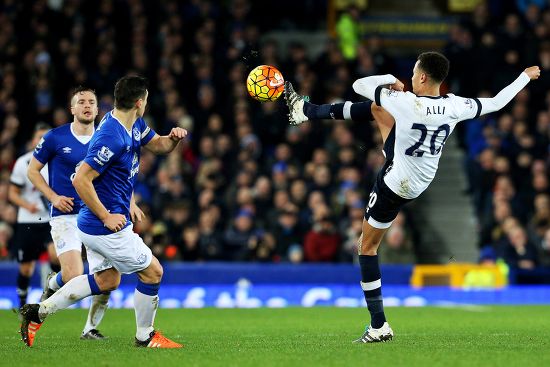 Tottenhams Dele Alli Evertons Gareth Barry Editorial Stock Photo ...