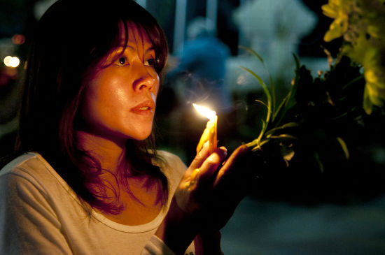 Young Woman Praying Magha Puja Holiday Editorial Stock Photo - Stock ...