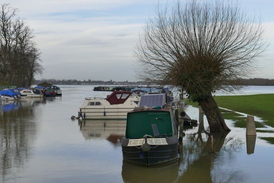 Narrow Boats Cut Off By Flood Editorial Stock Photo - Stock Image ...