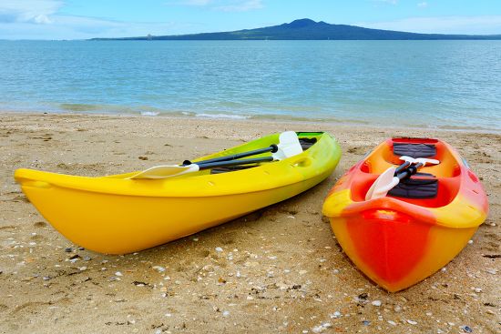 Two Colourful Empty Kayaks On Mission Editorial Stock Photo - Stock ...