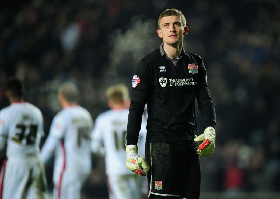 Northampton Town Goalkeeper Adam Smith Looks Editorial Stock Photo ...