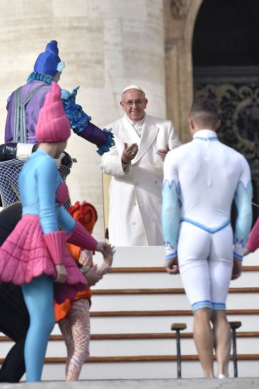 Clowns Perform Front Pope Francis Editorial Stock Photo - Stock Image ...