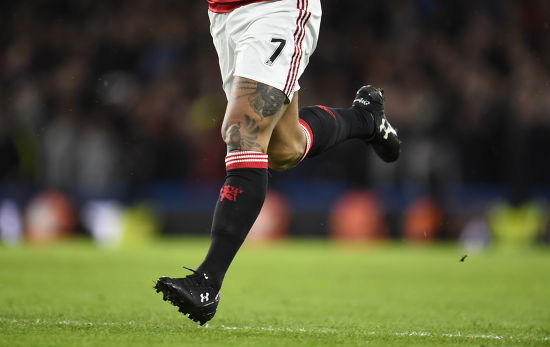 Tattooed Left Leg Memphis Depay Manchester Editorial Stock Photo ...
