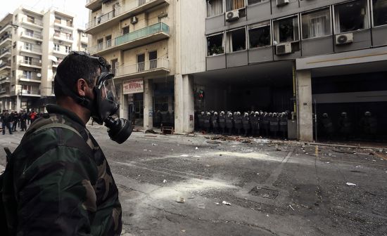 Farmer Wearing Gas Mask Riot Police Editorial Stock Photo - Stock Image ...