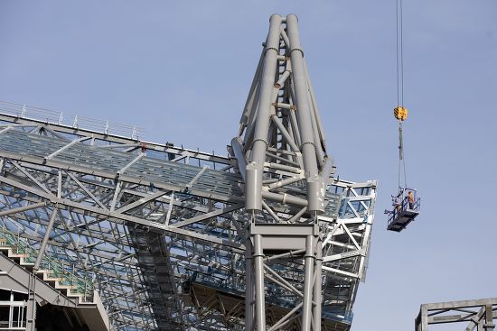 General View Construction Workers Dangling Steel Editorial Stock Photo ...