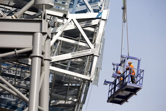 General View Construction Workers Dangling Steel Editorial Stock Photo ...