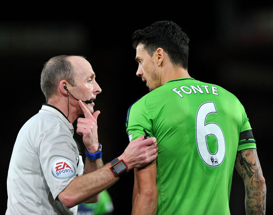 Southamptons Jose Fonte Argues Referee Mike Editorial Stock Photo ...