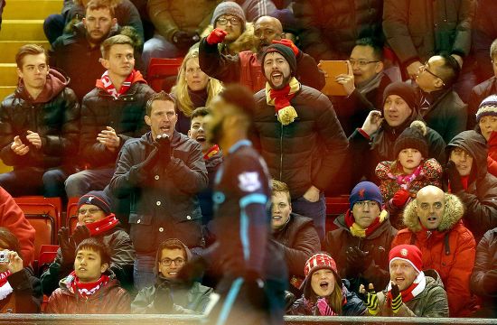Liverpool Fans Shout Abuse Raheem Sterling Editorial Stock Photo ...