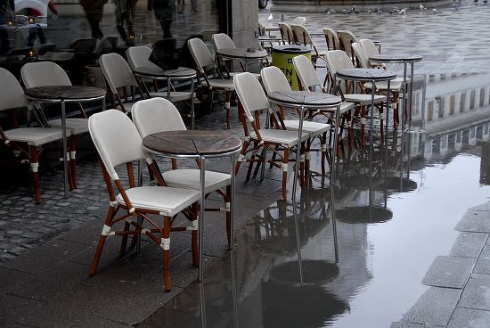 Chairs Besides Puddle Rain Water Editorial Stock Photo - Stock Image ...