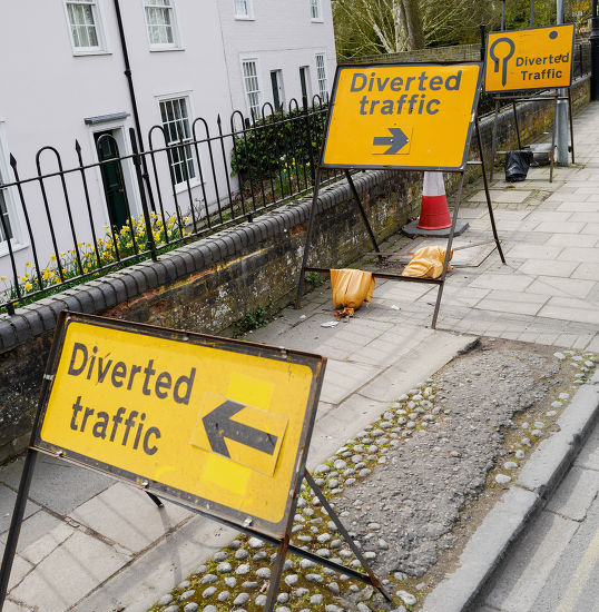 Confusing Diverted Traffic Signs Editorial Stock Photo - Stock Image ...