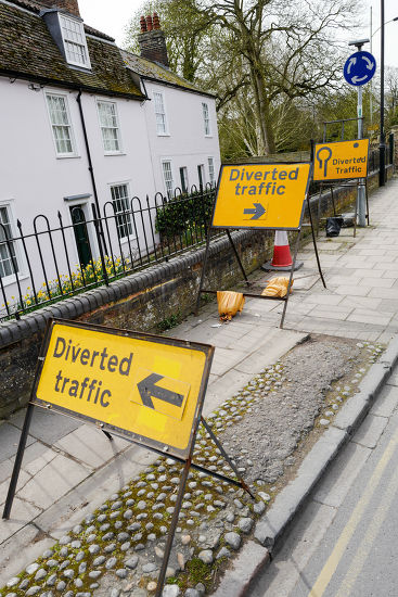 Confusing Diverted Traffic Signs Editorial Stock Photo - Stock Image ...