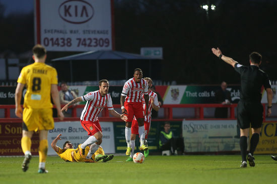 Aaron Oconnor Stevenage Shows His Frustration Editorial Stock Photo ...