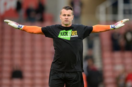 Stoke City Goalkeeper Shay Given Warmsup Editorial Stock Photo - Stock ...