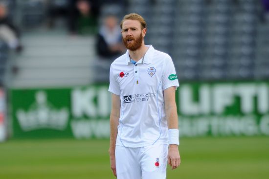 Derbyshire Bowler Andy Carter During Specsavers Editorial Stock Photo ...