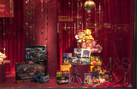 Marks Spencer Christmas Shop Window Display Editorial Stock Photo ...