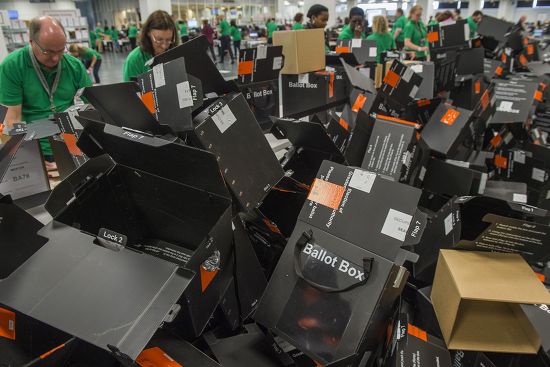 Cardboard Ballot Boxes Pile After Being Editorial Stock Photo - Stock ...