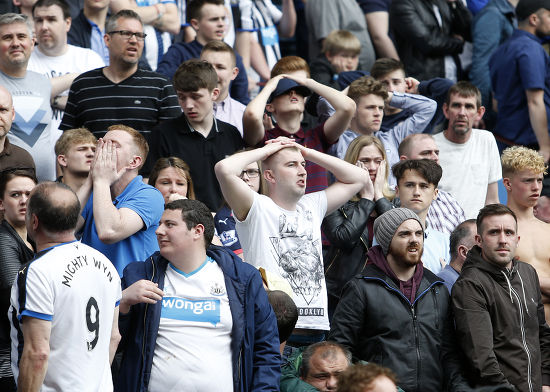 Newcastles Fans Show Their Frustration During Editorial Stock Photo ...
