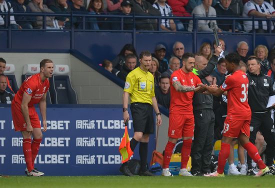 Jordan Henderson Looks On Danny Ings Editorial Stock Photo - Stock ...
