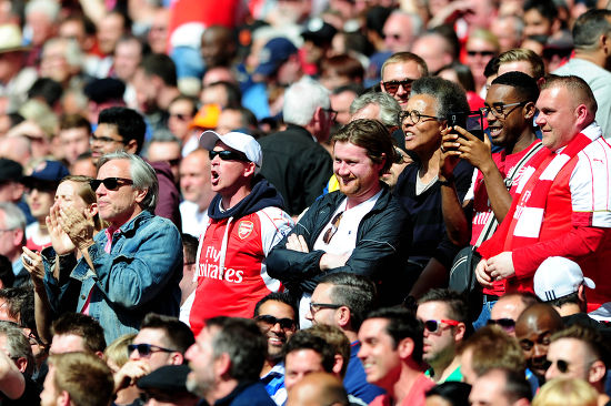 Arsenal Fans Cheer On Their Team Editorial Stock Photo - Stock Image ...