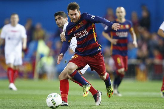 Lionel Messi Barcelona Ever Banega Sevilla Editorial Stock Photo ...