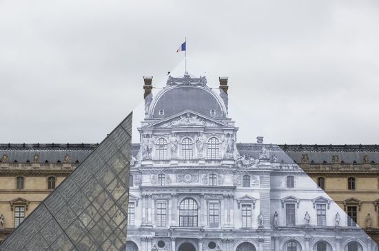 Louvre Museum Covered By Jr Installation Editorial Stock Photo - Stock ...