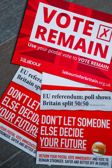 Vote Remain Campaign Leaflet By Labour Editorial Stock Photo - Stock ...