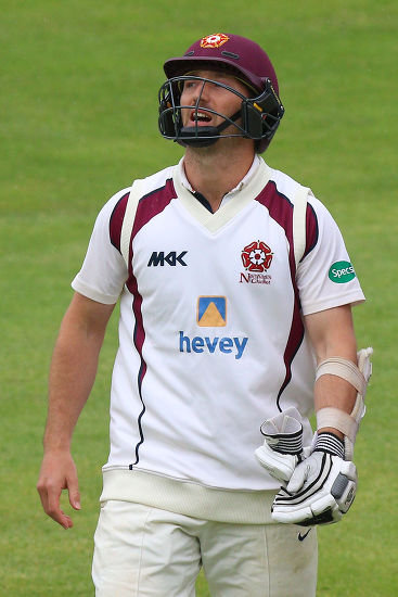 Injury Concern Steven Crook Northants During Editorial Stock Photo ...