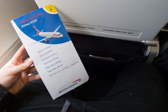 British Airways Safety On Board Card Editorial Stock Photo - Stock ...