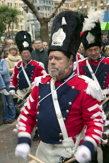 Basque Men Wearing Traditional Military Uniforms Editorial Stock Photo ...