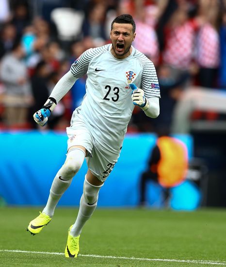 Croatia Goalkeeper Daniel Subasic Celebrates Opening Editorial Stock ...