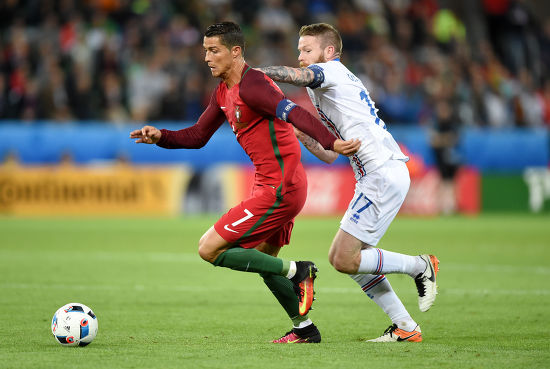 Cristiano Ronaldo Portugal Fouled By Aron Editorial Stock Photo - Stock ...
