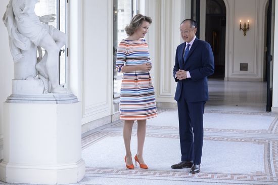 Queen Mathilde Receives Dr Jim Yong Editorial Stock Photo - Stock Image ...