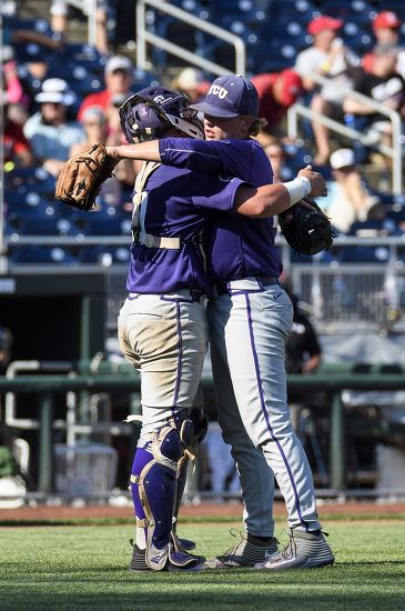 Tcu Catcher Evan Skoug 9 Embraces Editorial Stock Photo - Stock Image ...
