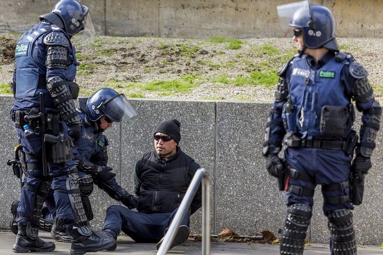 True Blue Crew Member Arrested By Editorial Stock Photo - Stock Image ...