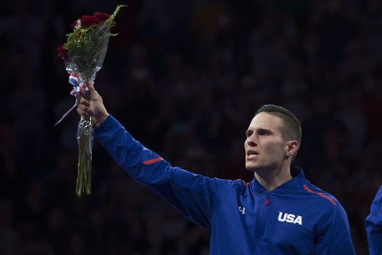 Alex Naddour Reacts Rio Mens Gymnastics Editorial Stock Photo - Stock ...