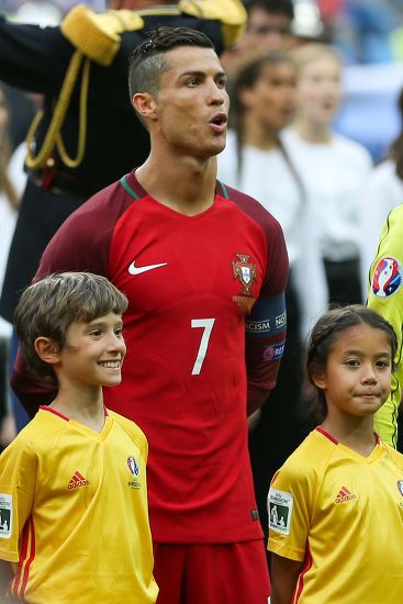 Portugal Forward Cristiano Ronaldo Lines During Editorial Stock Photo ...