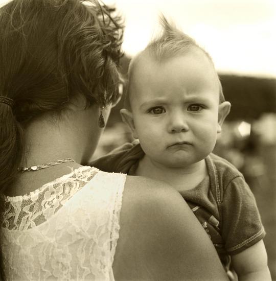 Young Child Looking Over Womans Shoulder Editorial Stock Photo - Stock ...
