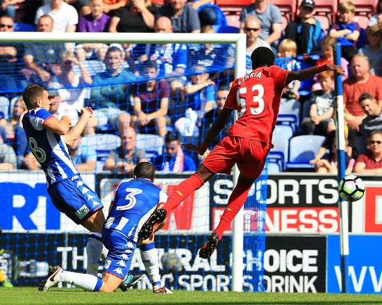 Liverpools Ovie Ejaria Sees His Shot Editorial Stock Photo - Stock ...