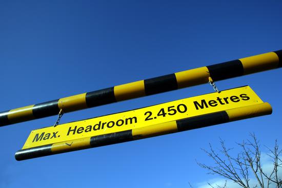 Height Restriction Barrier Maximum Headroom Sign Editorial Stock Photo ...