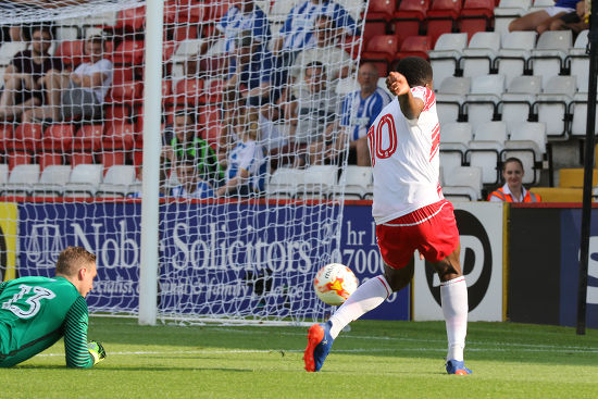 Rowan Liburd Scores Stevenages Opening Goal Editorial Stock Photo ...