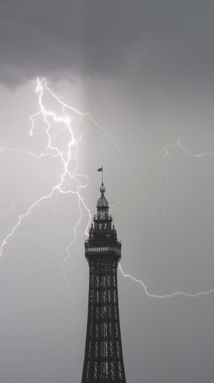 Lightning Behind Blackpool Tower Editorial Stock Photo - Stock Image ...