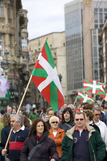 Basque Flags Feature Prominently Separatist Demonstration Editorial ...