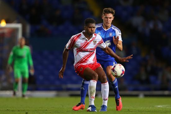Rowan Liburd Stevenage Controls Ball Under Editorial Stock Photo ...