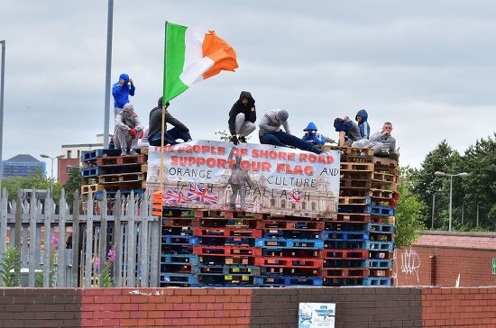 Catholic Youths On Top Bonfire Mark Editorial Stock Photo - Stock Image ...