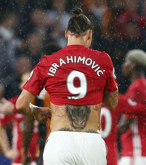 Tattoos On Back Zlatan Ibrahimovic Manchester Editorial Stock Photo ...