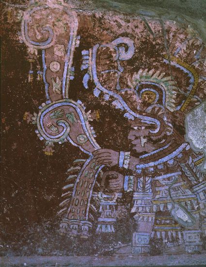 Fresco Aztec Priest Praying Tepantitla Teotihuacan Redaktionelles ...