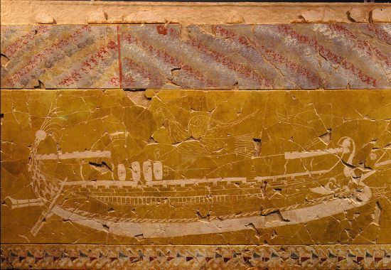 Ship Isis Fresco Plaster Polychrome Drawings Editorial Stock Photo ...